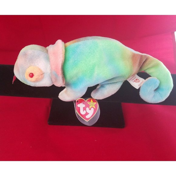 Ty | Toys | Ty Beanie Baby Rainbow The Chameleon 997 Tie Dye Fabric Pe ...